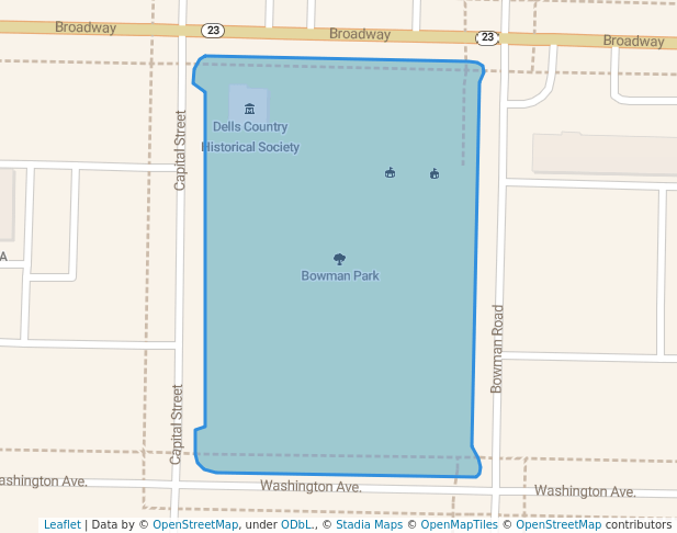 Bowman Park in Wisconsin Dells | Map and Routes