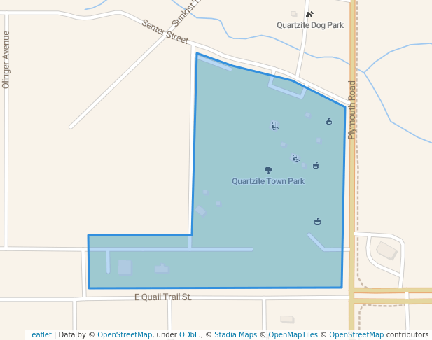 Quartzite Town Park in Quartzsite | Map and Routes
