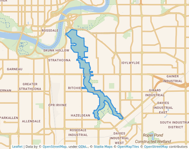 Mill Creek Ravine Park in Edmonton | Map and Routes