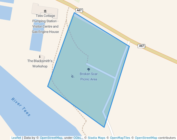 Broken Scar Picnic Area in Darlington | Map and Routes