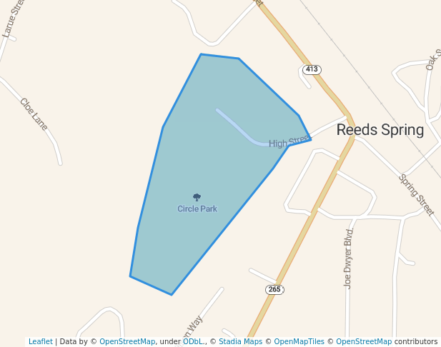 Circle Park in Reeds Spring | Map and Routes