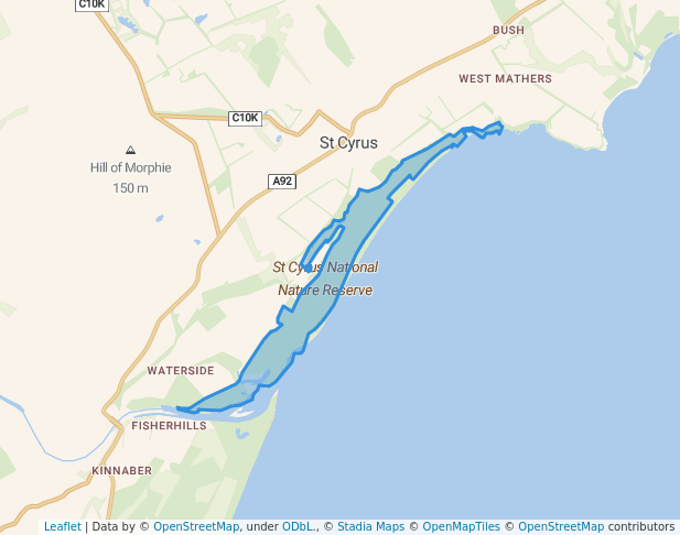 St Cyrus National Nature Reserve in undefined | Map and Routes