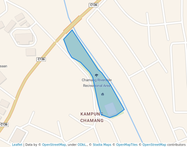 Chamang Riverside Recreational Area in Bentong | Map and Routes