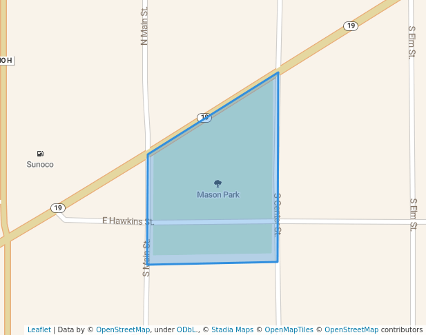 Mason Park in Center | Map and Routes