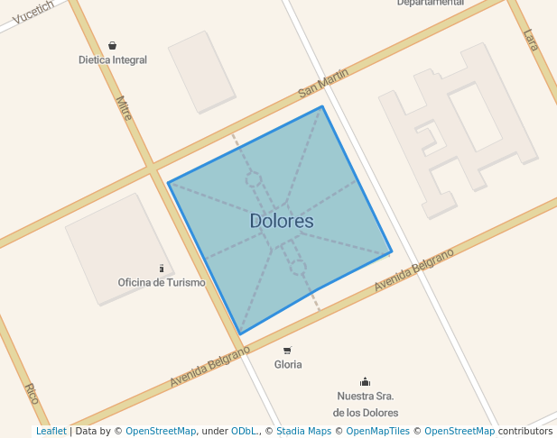 Plaza Castelli in Dolores | Map and Routes