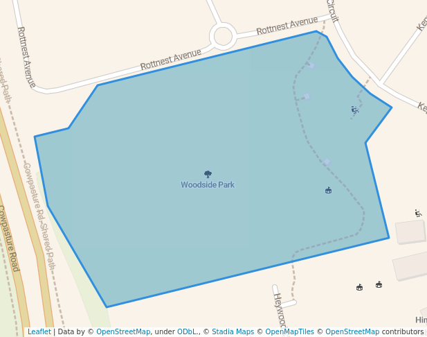 Woodside Park in Hinchinbrook | Map and Routes
