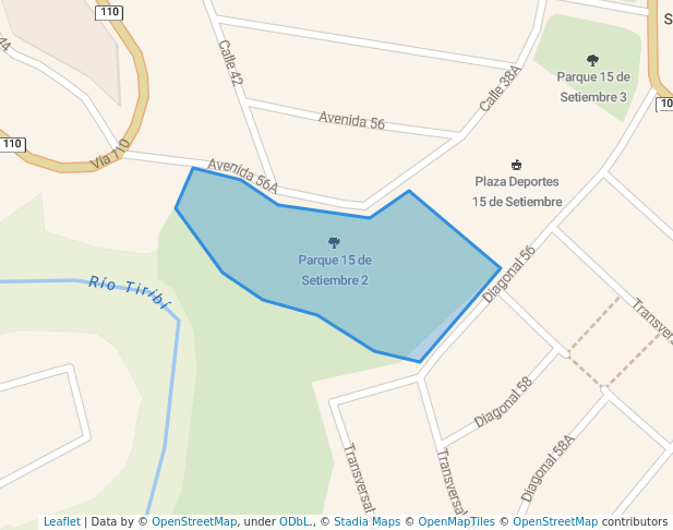 Parque 15 de Setiembre 2 in San José | Map and Routes