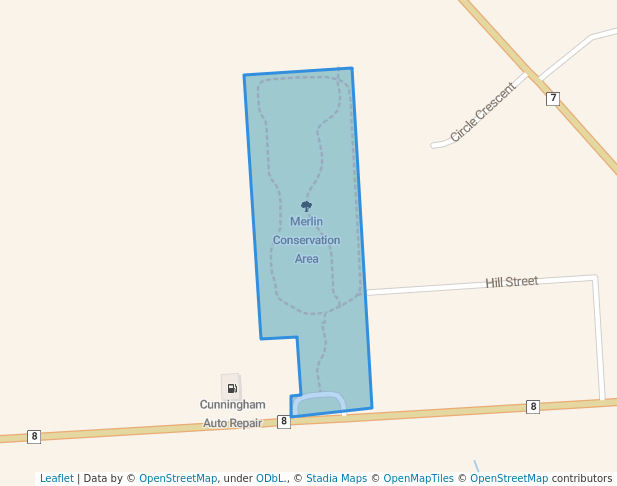 Merlin Conservation Area in Merlin | Map and Routes