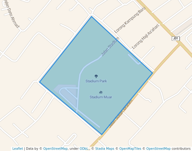 Stadium Park in Muar | Map and Routes