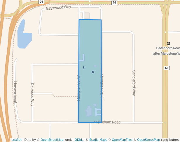 Hampton Square in Morley | Map and Routes