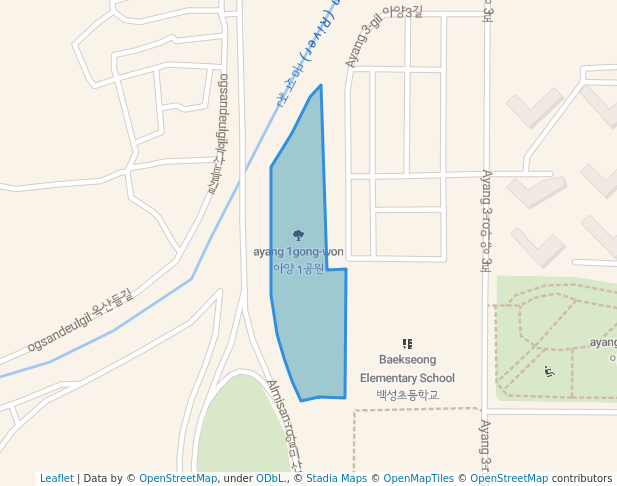 아양 1공원 in Anseong | Map and Routes