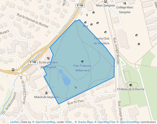 Parc François Mitterrand in Seyssins | Map and Routes