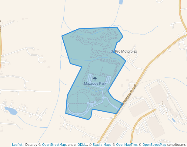 Mazeppa Park in Mooresville | Map and Routes