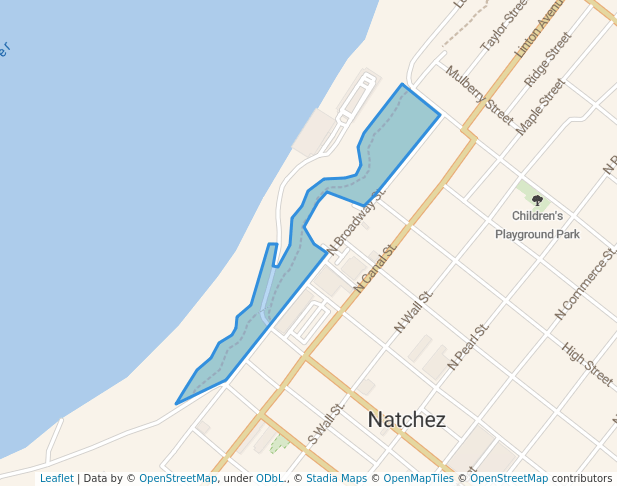 Natchez Bluff Park & Natchez Trails in Natchez | Map and Routes