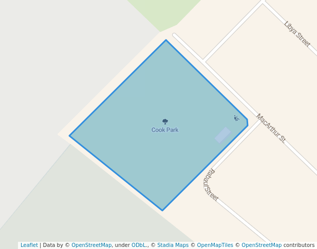 Cook Park in Shortland | Map and Routes