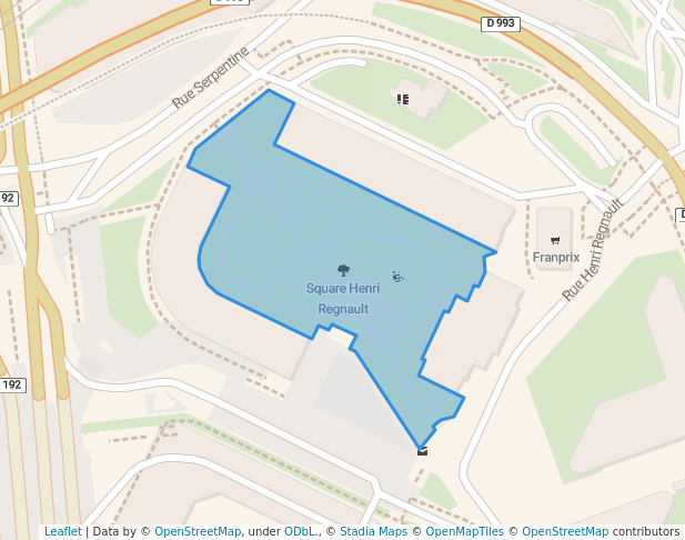 Square Henri Regnault in Courbevoie | Map and Routes