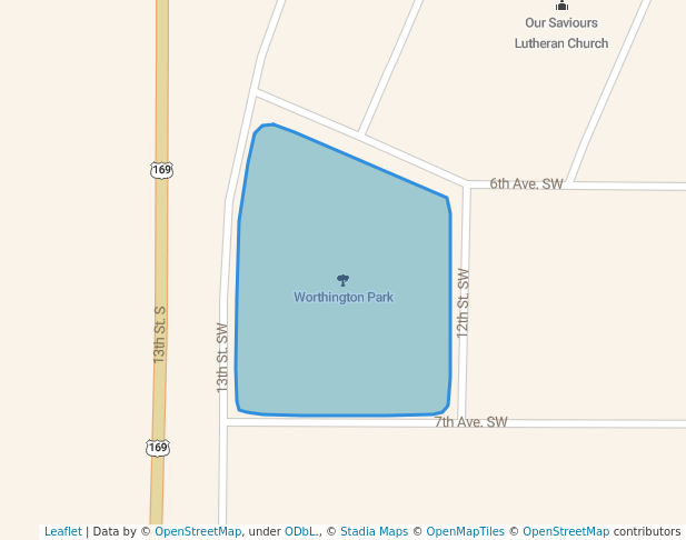 Worthington Park in Humboldt | Map and Routes