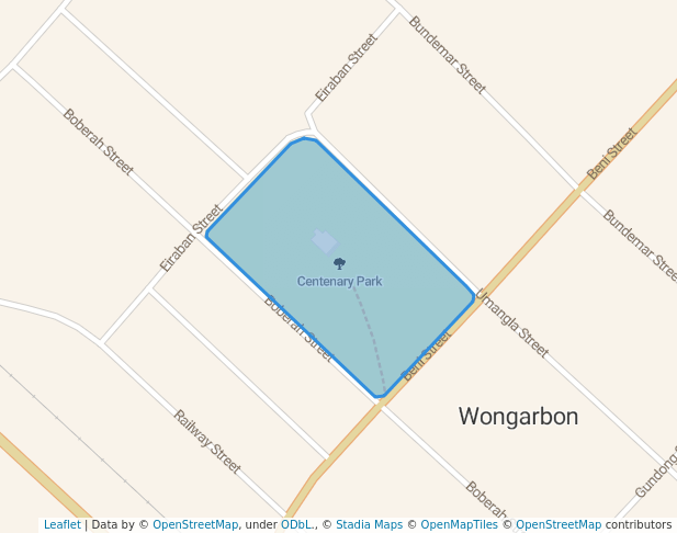 Centenary Park in Wongarbon | Map and Routes