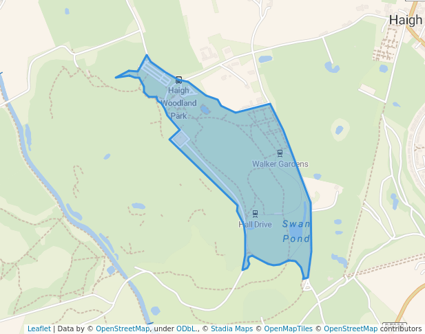 Haigh Woodland Park in Haigh | Map and Routes