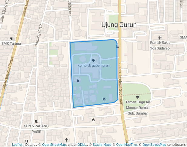 komplek gubernuran in Padang | Map and Routes