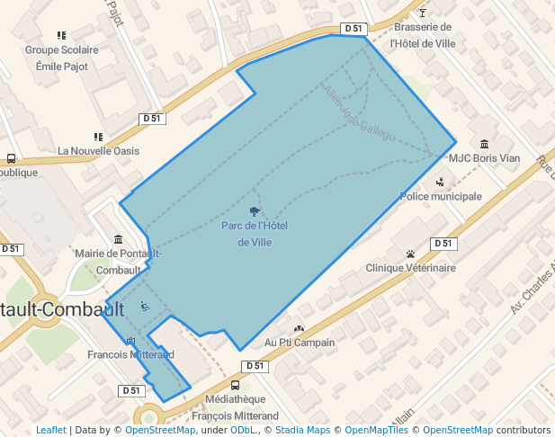 Parc de l’Hôtel de Ville in Pontault-Combault | Map and Routes