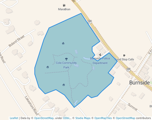 Cole Community Park in Burnside | Map and Routes