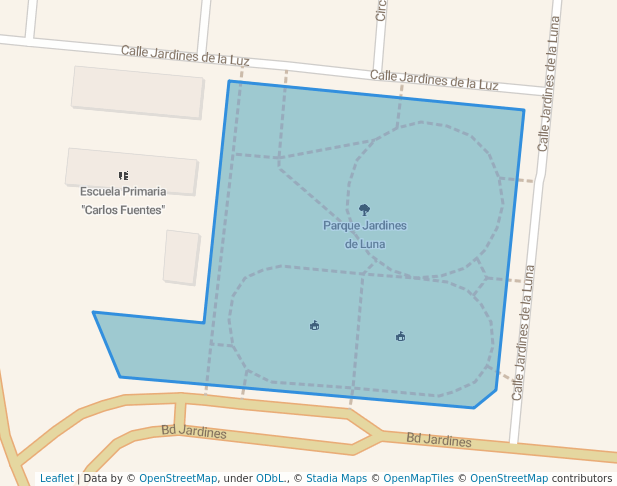 Parque Jardines de Luna in Ojo de Agua | Map and Routes