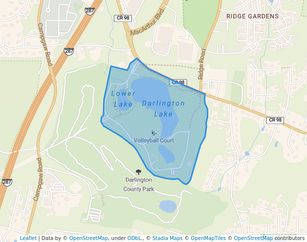 Darlington County Park in Mahwah | Map and Routes