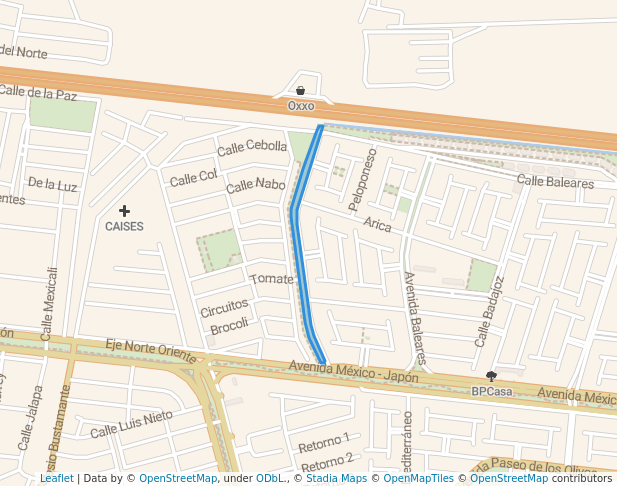 Parque Lineal Los Olivos G.K. in Celaya | Map and Routes