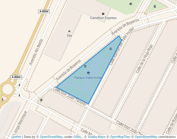 Parque Valle Inclán in San José de la Rinconada | Map and Routes