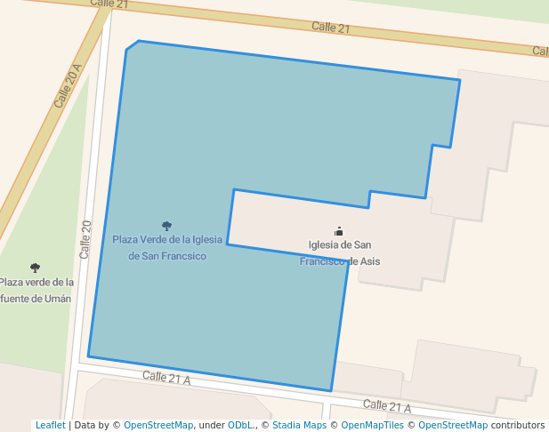 Plaza Verde de la Iglesia de San Francsico in Umán | Map and Routes