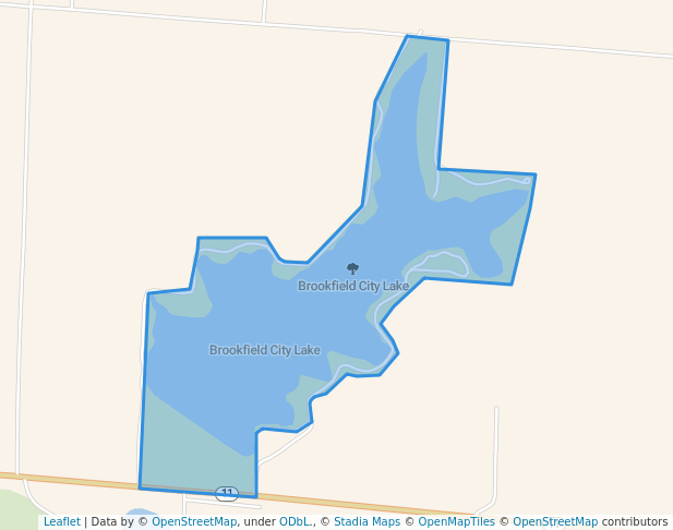 Brookfield City Lake in Brookfield | Map and Routes