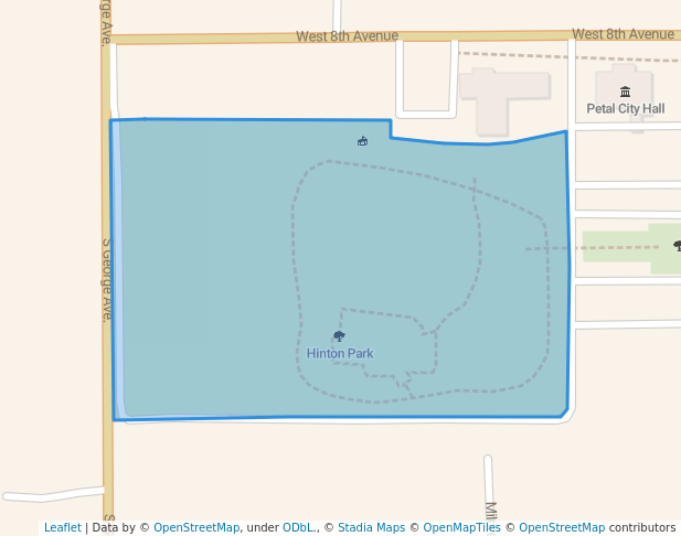 Hinton Park in Petal | Map and Routes