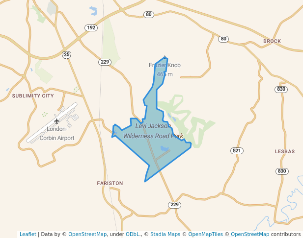 Levi Jackson State Park in London | Map and Routes