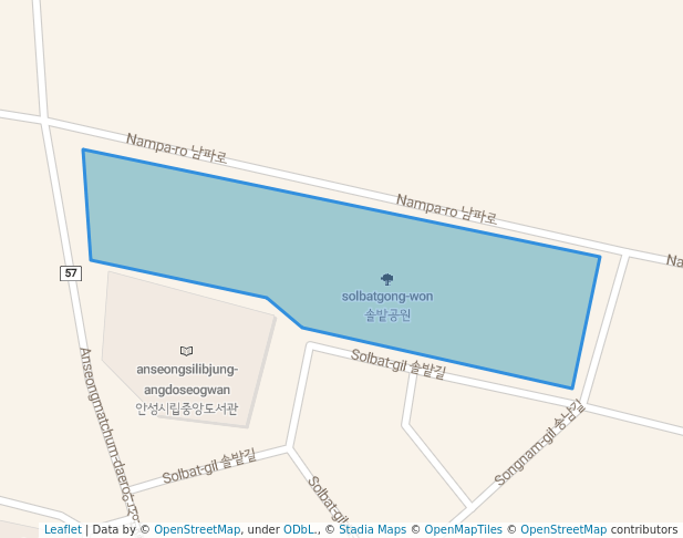 솔밭공원 in Anseong | Map and Routes