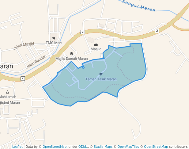 Taman Tasik Maran in Maran | Map and Routes