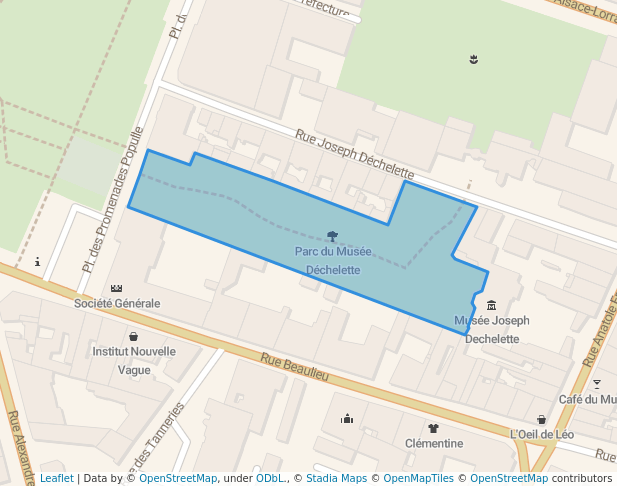 Parc du Musée Déchelette in Roanne | Map and Routes