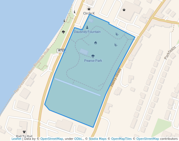 Pearse Park in New Ross | Map and Routes