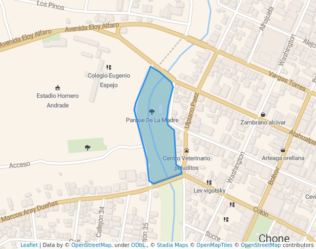 Parque de La Madre in Chone | Map and Routes