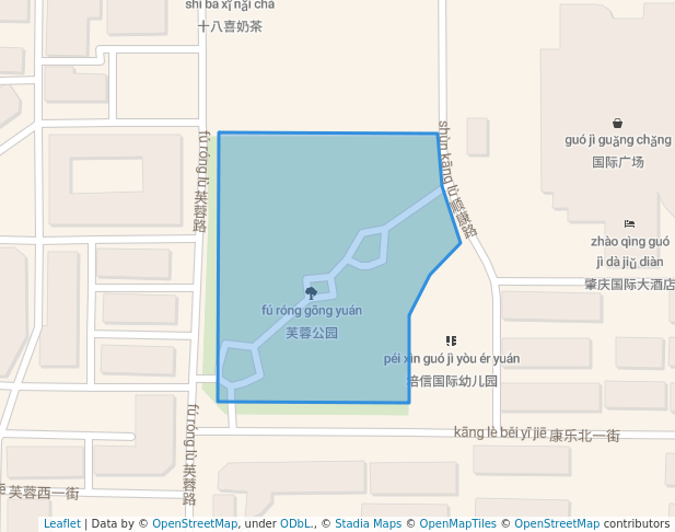 芙蓉公园 in Zhao Qing Shi | Map and Routes