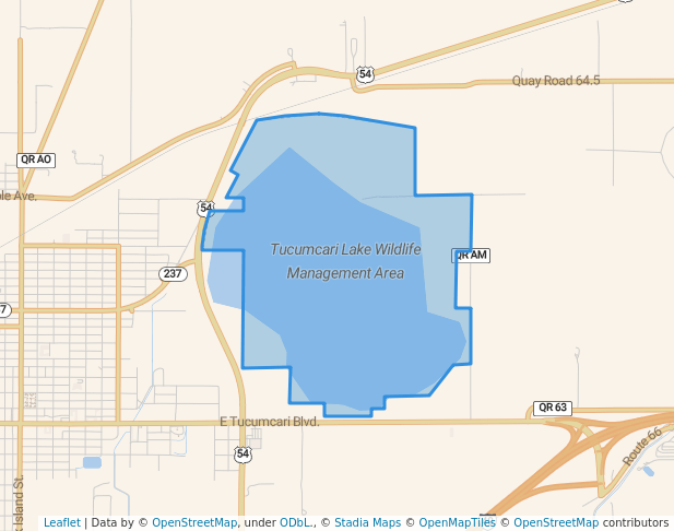 Tucumcari Lake Wildlife Management Area in Tucumcari | Map and Routes