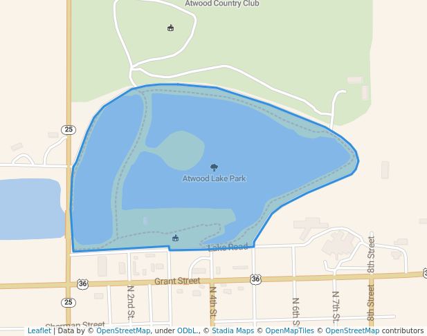 Atwood Lake Park in Atwood | Map and Routes