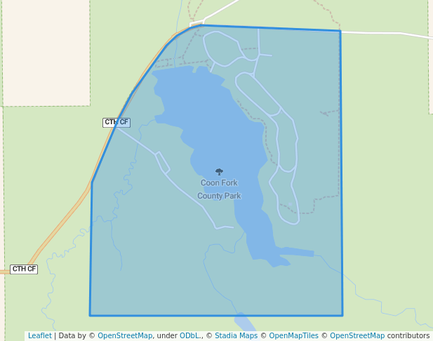 Coon Fork County Park in Augusta | Map and Routes