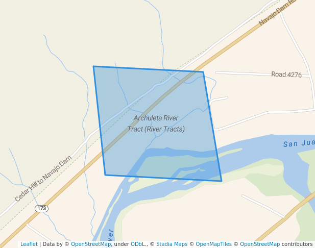 Archuleta River Tract (River Tracts) in Navajo Dam | Map and Routes