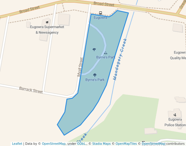 Byrne's Park in Eugowra | Map and Routes
