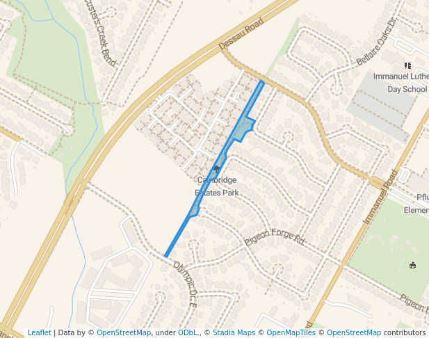 Cambridge Estates Park in Pflugerville | Map and Routes
