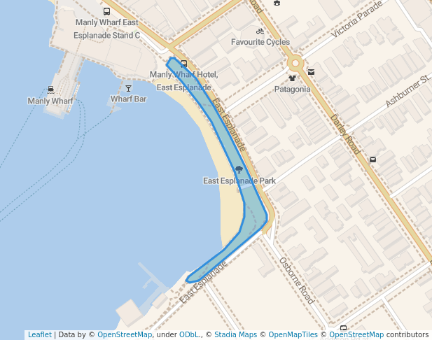 East Esplanade Park in Manly | Map and Routes