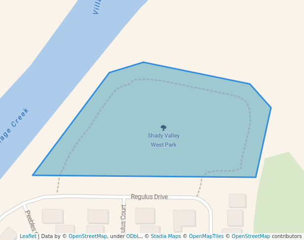 Shady Valley West Park in Arlington | Map and Routes