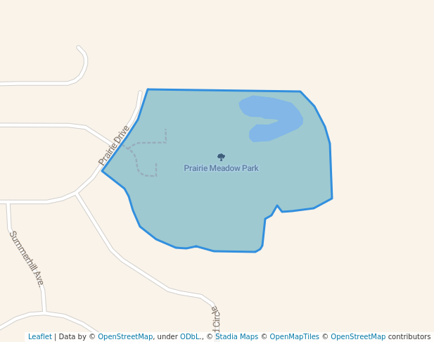 Prairie Meadow Park in West Bend | Map and Routes