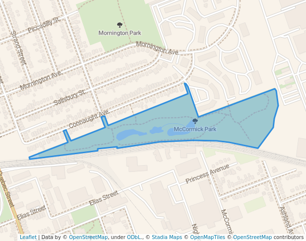 McCormick Park in London | Map and Routes